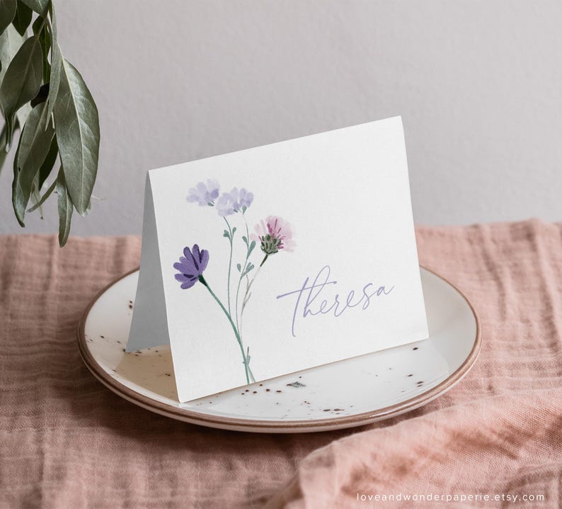 Personalized Floral Stationery Set, Wildflower Notecards, Customizable ...