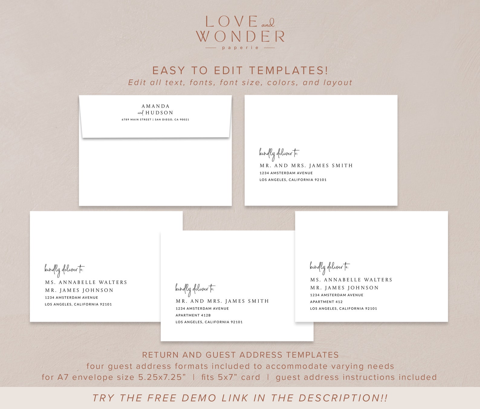 Wedding Envelope Address Template, Printable Envelope Template ...