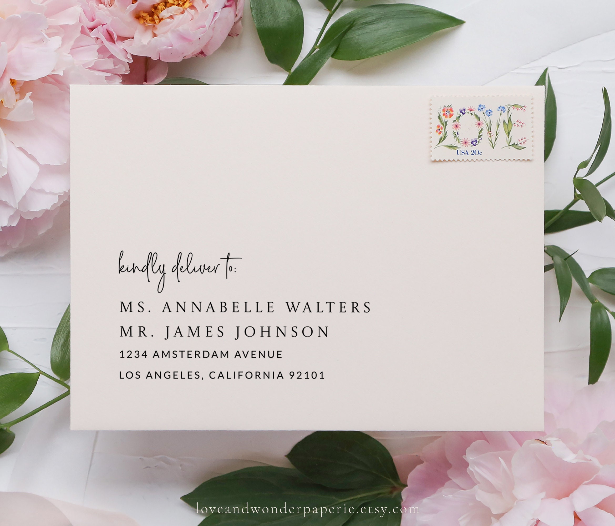 Wedding Envelope Address Template, Printable Envelope Template ...