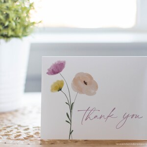 Wildflower Thank You Note Set, Floral Thank You Card, Thank You ...