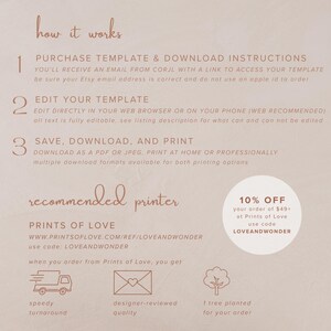 Minimalist Wedding Program Template, Modern Wedding Ceremony Program, 4x9 Program Template ...