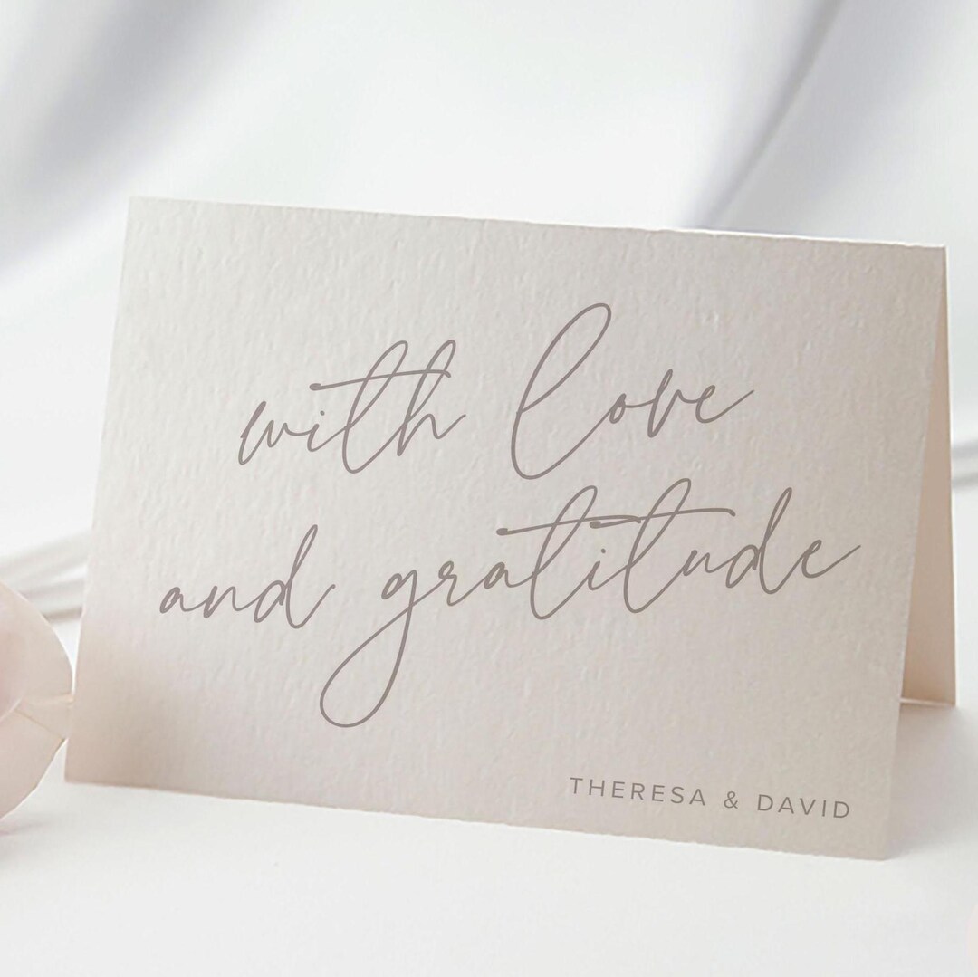Personal Thank You Notes, Modern Wedding Thank You Card, Personalized ...