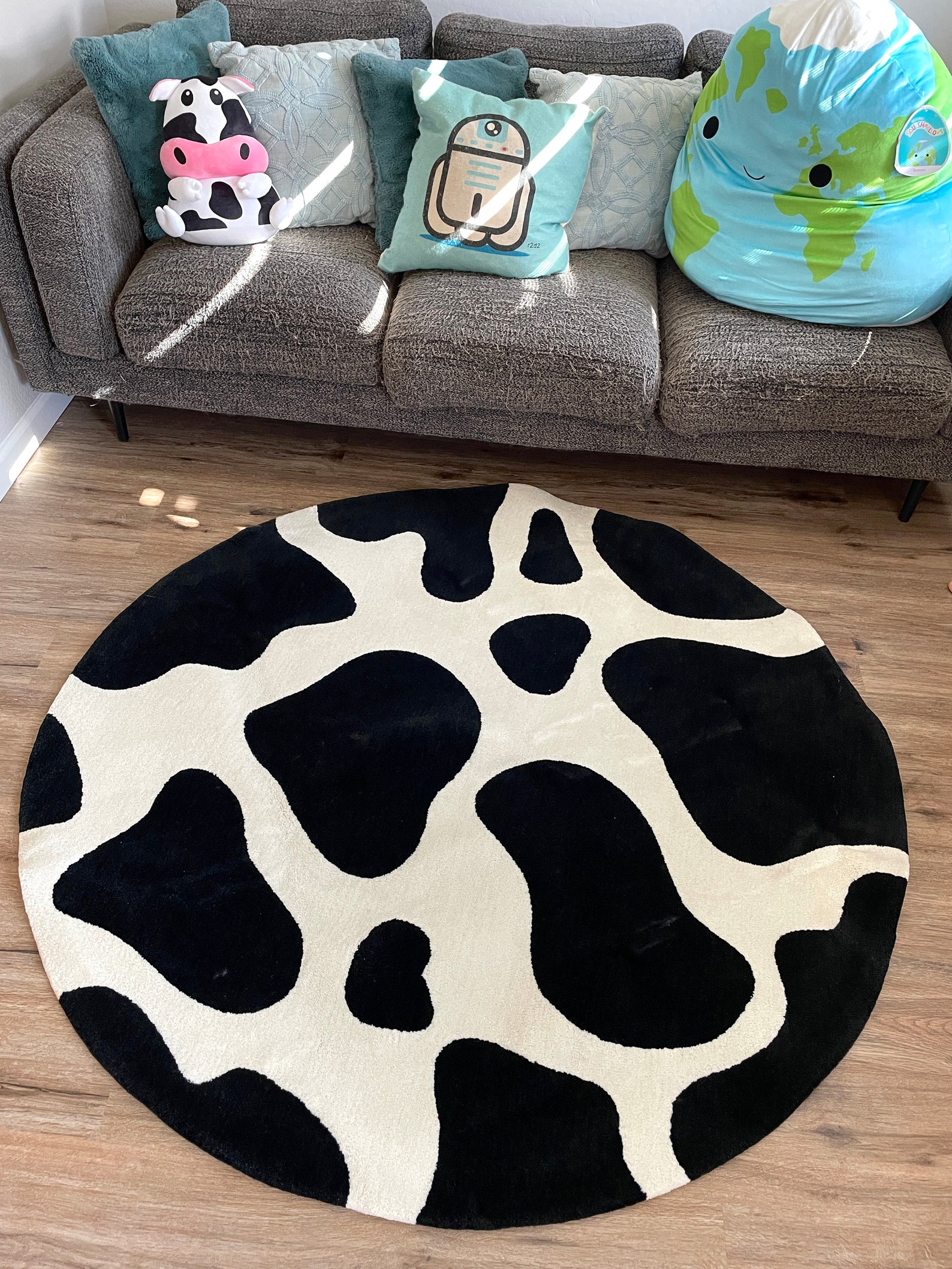 Handmade Cow Print Accent Rug, Acrylic, Tufted Rug, Custom Rugs - Etsy