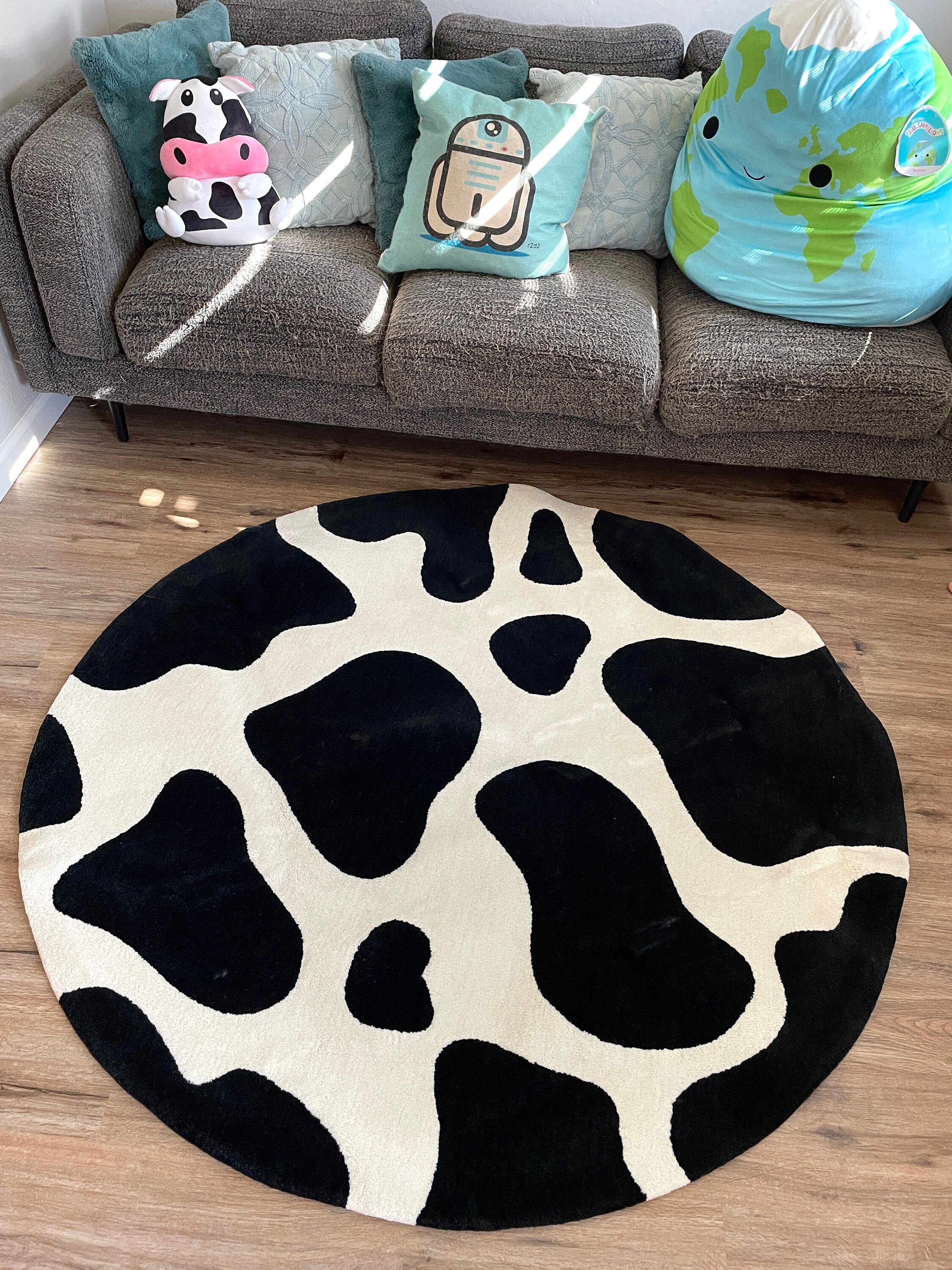 Handmade Cow Print Accent Rug, Acrylic, Tufted Rug, Custom Rugs - Etsy