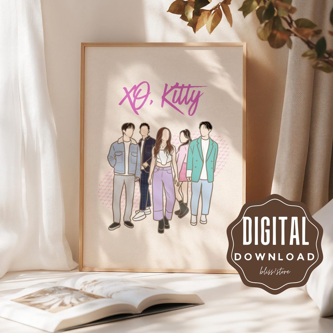 XO Kitty Poster, XO Kitty Digital Poster, XO Kitty Wall Art, Xo Kitty ...