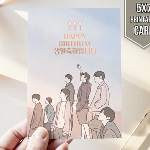 Bts Birthday Card BTS Card Bts Gift Bts Printable Card Bts - Etsy