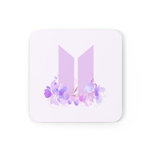 BTS Logo Purple Ver. Bts Coaster Set BTS Gifts BTS Merch - Etsy