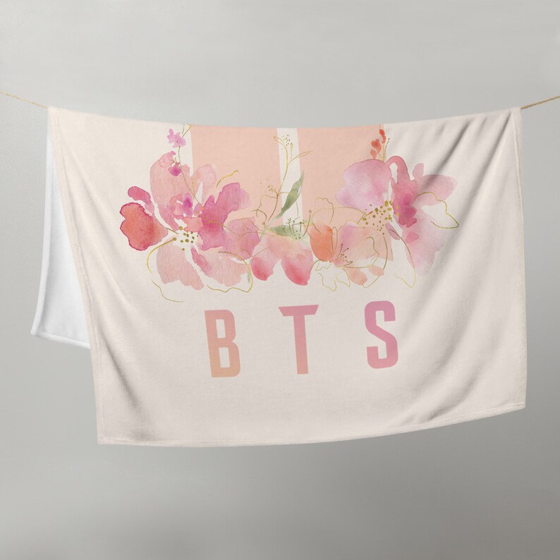 BTS Logo Throw Blanket BTS Blanket Kpop Merch Kpop Home - Etsy