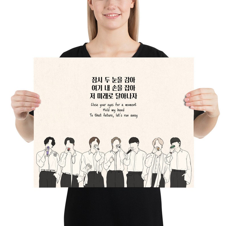 Bts Life Goes On Poster Bts Lyrics Poster Bts Korean Lyrics Etsy