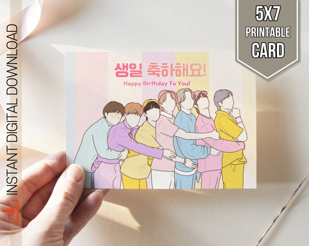 Bts Birthday Card BTS Card Bts Gift Bts Festa Bts - Etsy