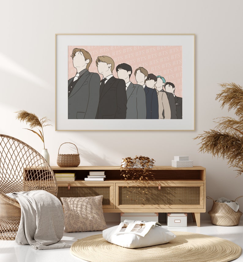 BTS Wall Art BTS Poster BTS Art Bts Illustration Print Bts - Etsy
