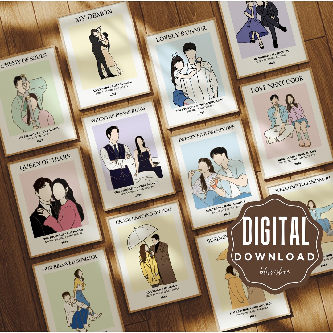 K-drama Poster Set, Set 0f 20, Digital Download, Korean Drama Printable ...