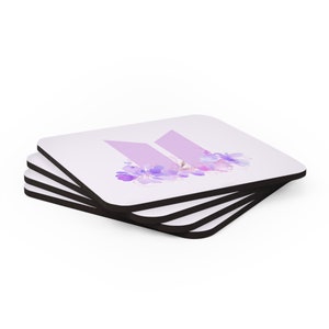 BTS Logo Purple Ver. Bts Coaster Set BTS Gifts BTS Merch - Etsy