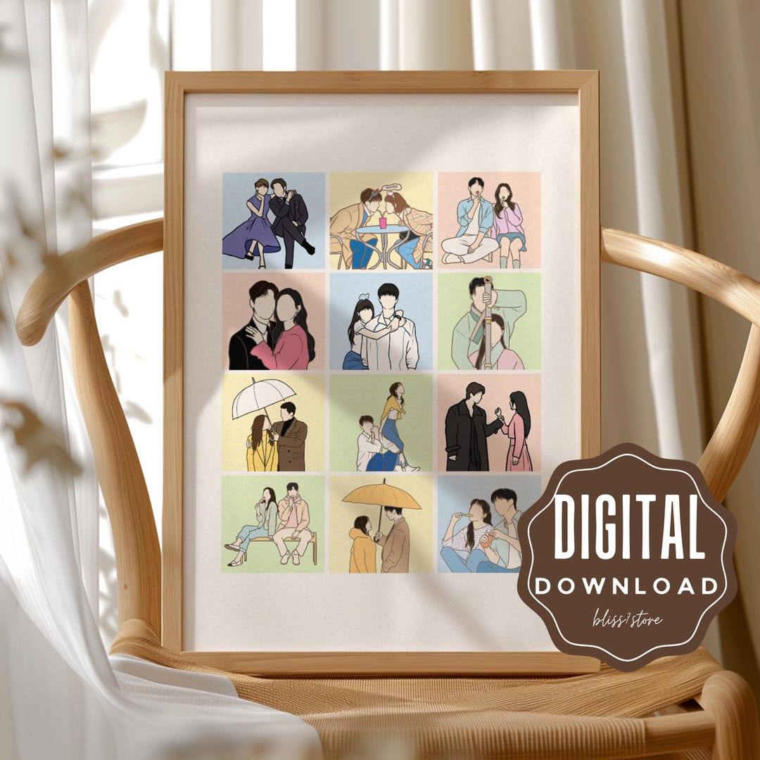 K-drama Printable Poster, K-drama Couple Poster, K-drama Printable Wall ...