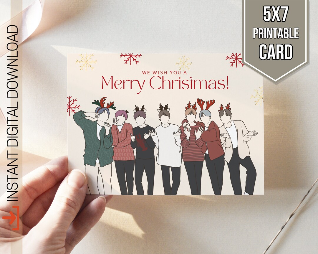 BTS Christmas Card Bts Holidays Bts Printable Card Bts - Etsy