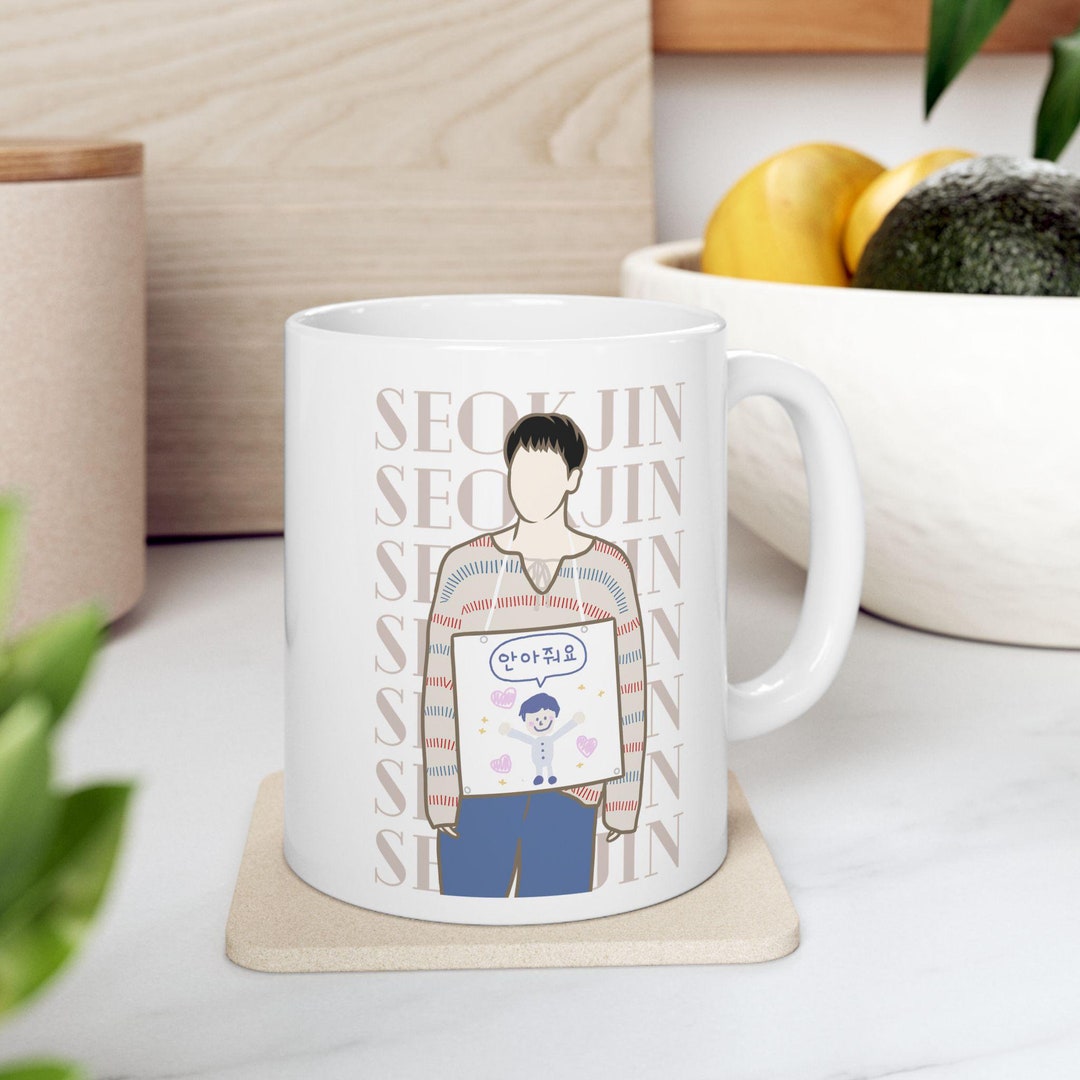 Jin Mug, Jin Hug Festa Event, Jin Hug Festa Mug, Kpop Jin, Kpop Mug ...
