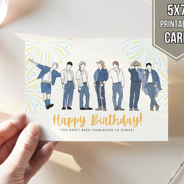 Bts Printable Birthday Cards - Etsy