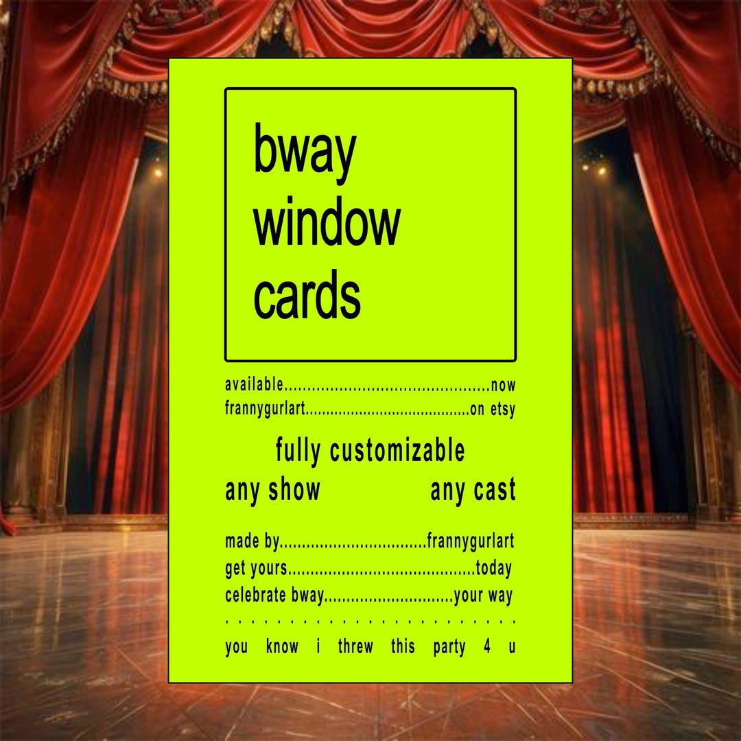 Brat Inspired Broadway Show Posters - Etsy