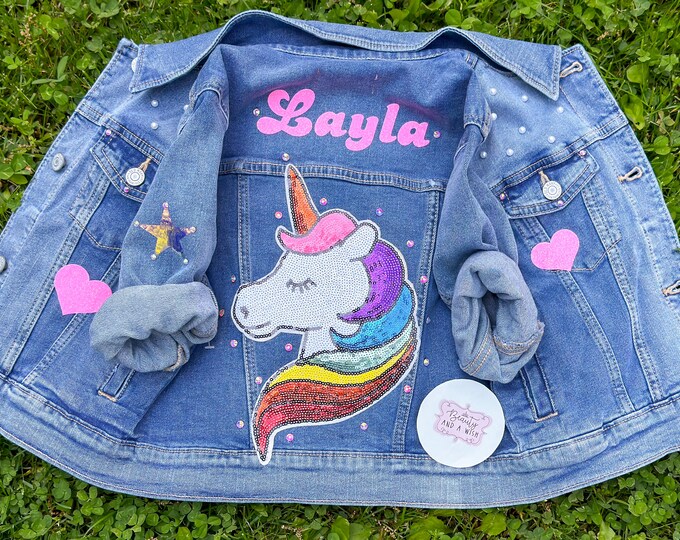 UNICORN Jean Jacket - Etsy
