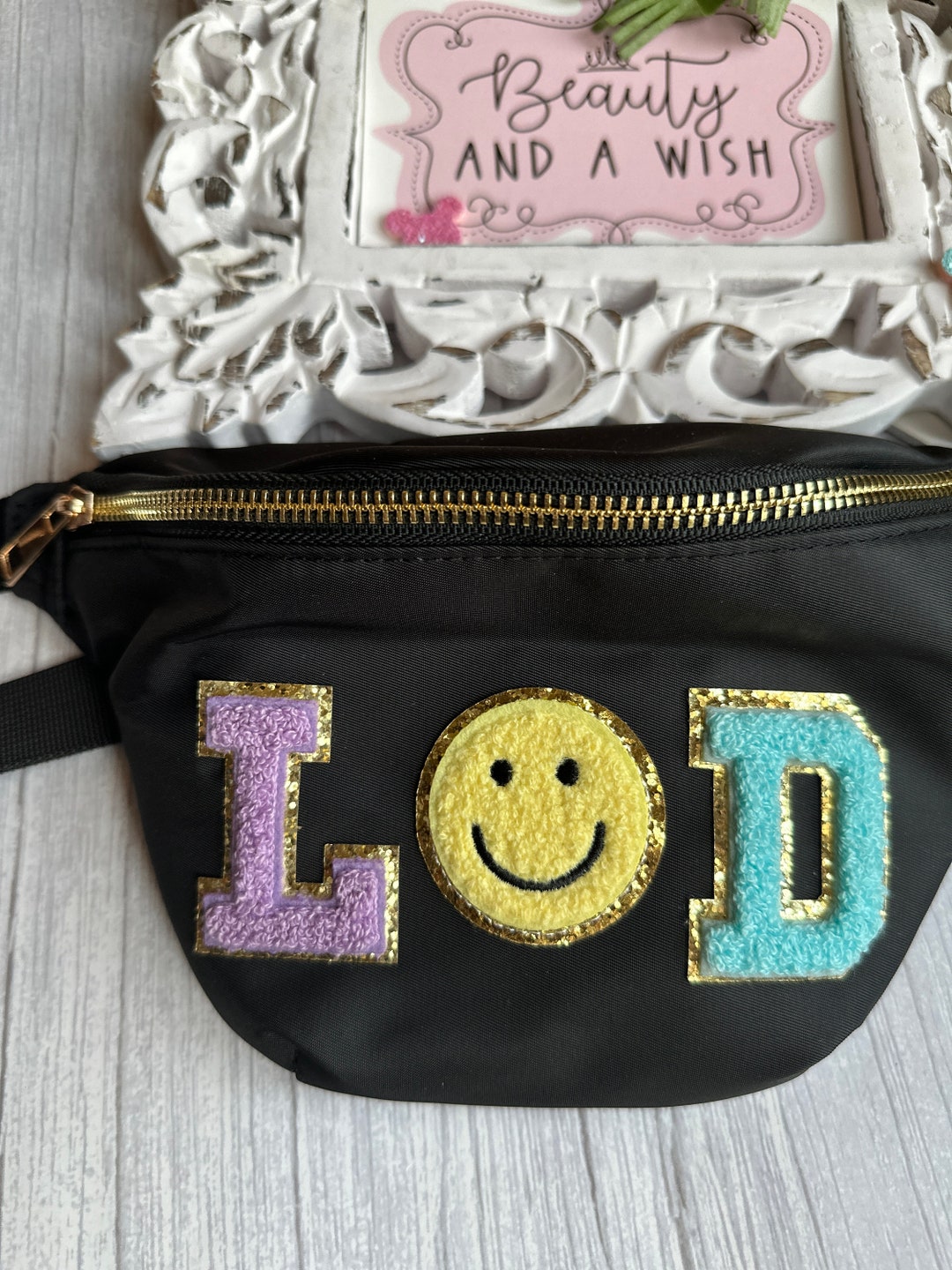 Letter, Smiley Patch Waist Bag - Crossbody Bag - Fanny Bag - Etsy