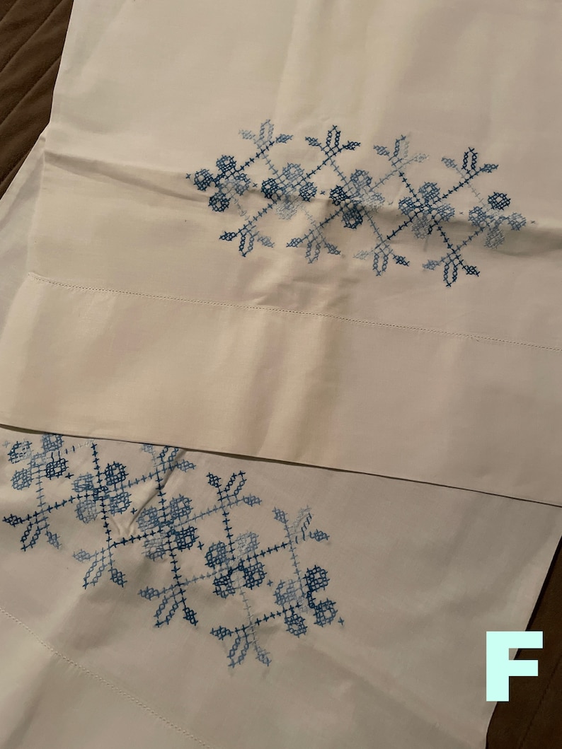 Vintage Embroidered Pillowcases - Etsy