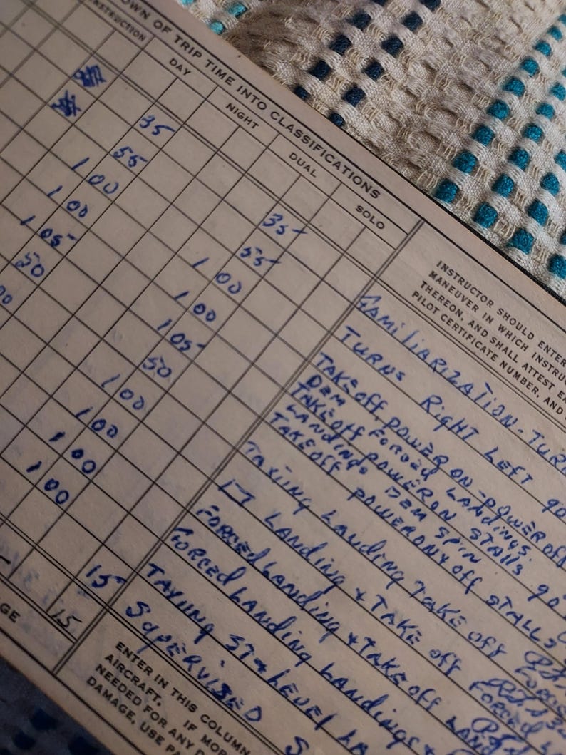 Vintage Pilot Flight Record and Log Book. - Etsy