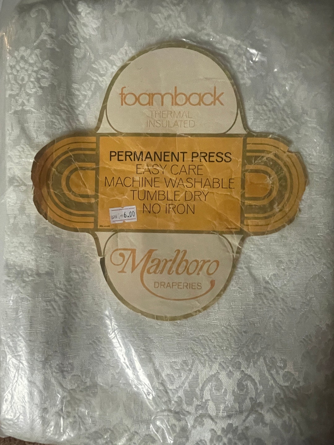 Vintage White Marlboro Foam Back Draperies - Etsy