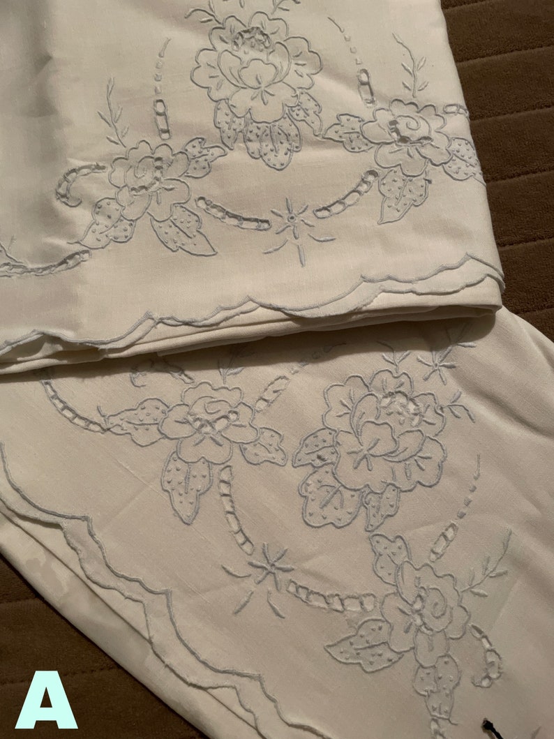 Vintage Embroidered Pillowcases - Etsy