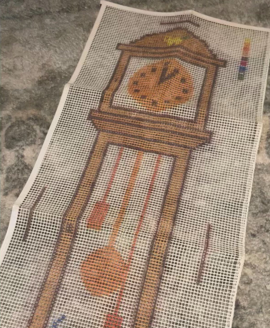 Extra Large Vintage Grandfather Clock Latch Hook Pattern. - Etsy