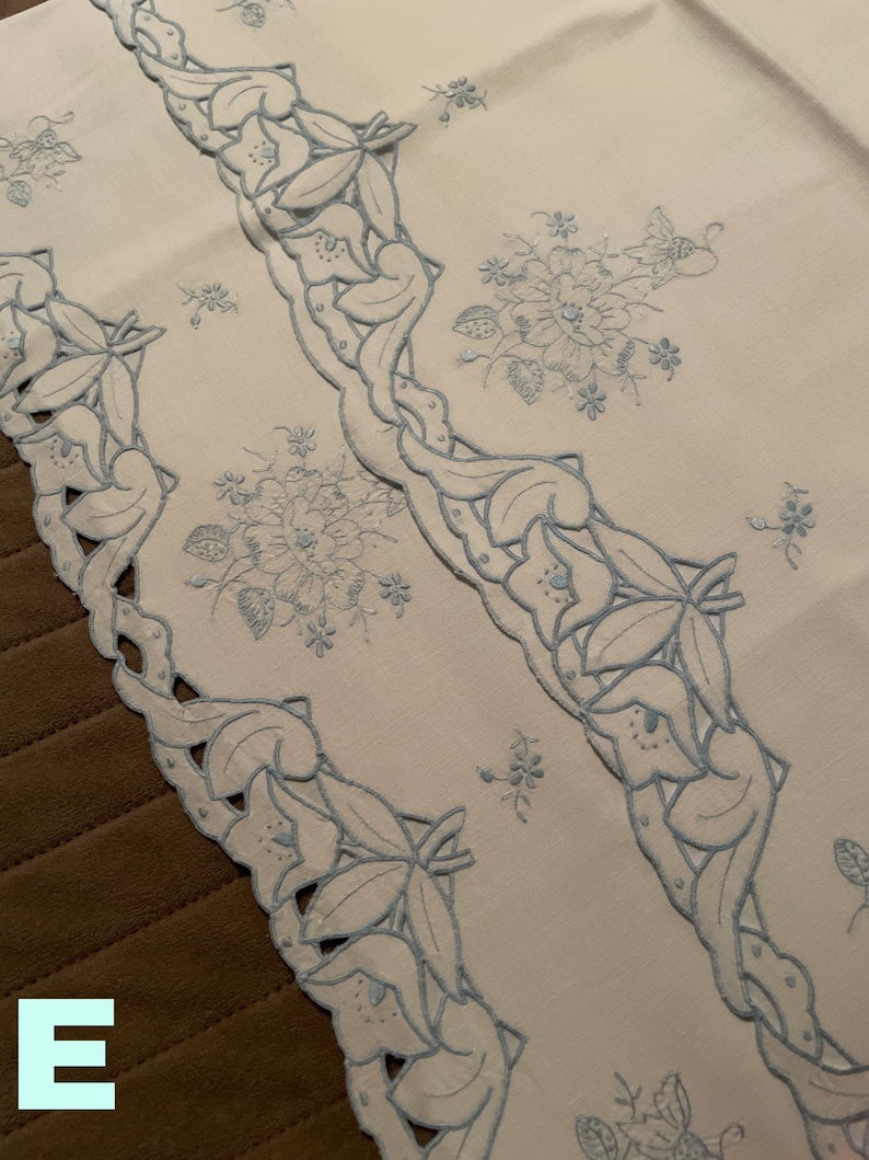 Vintage Embroidered Pillowcases - Etsy