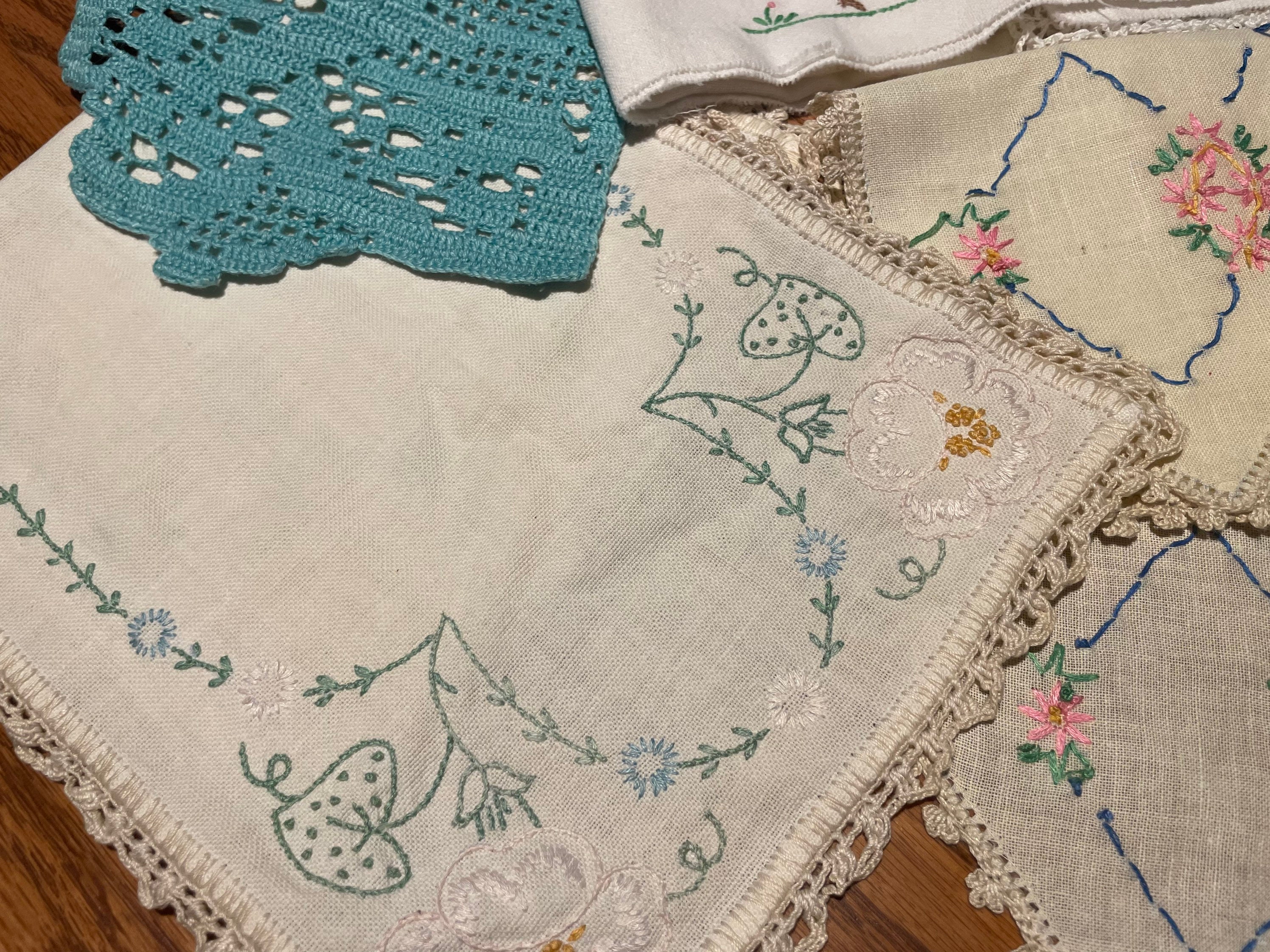 Vintage Embroidered Linens - Etsy