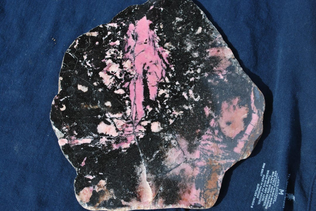 Rhodonite Slab Polished Display Specimen. 18cm X 19cm X 9mm. - Etsy