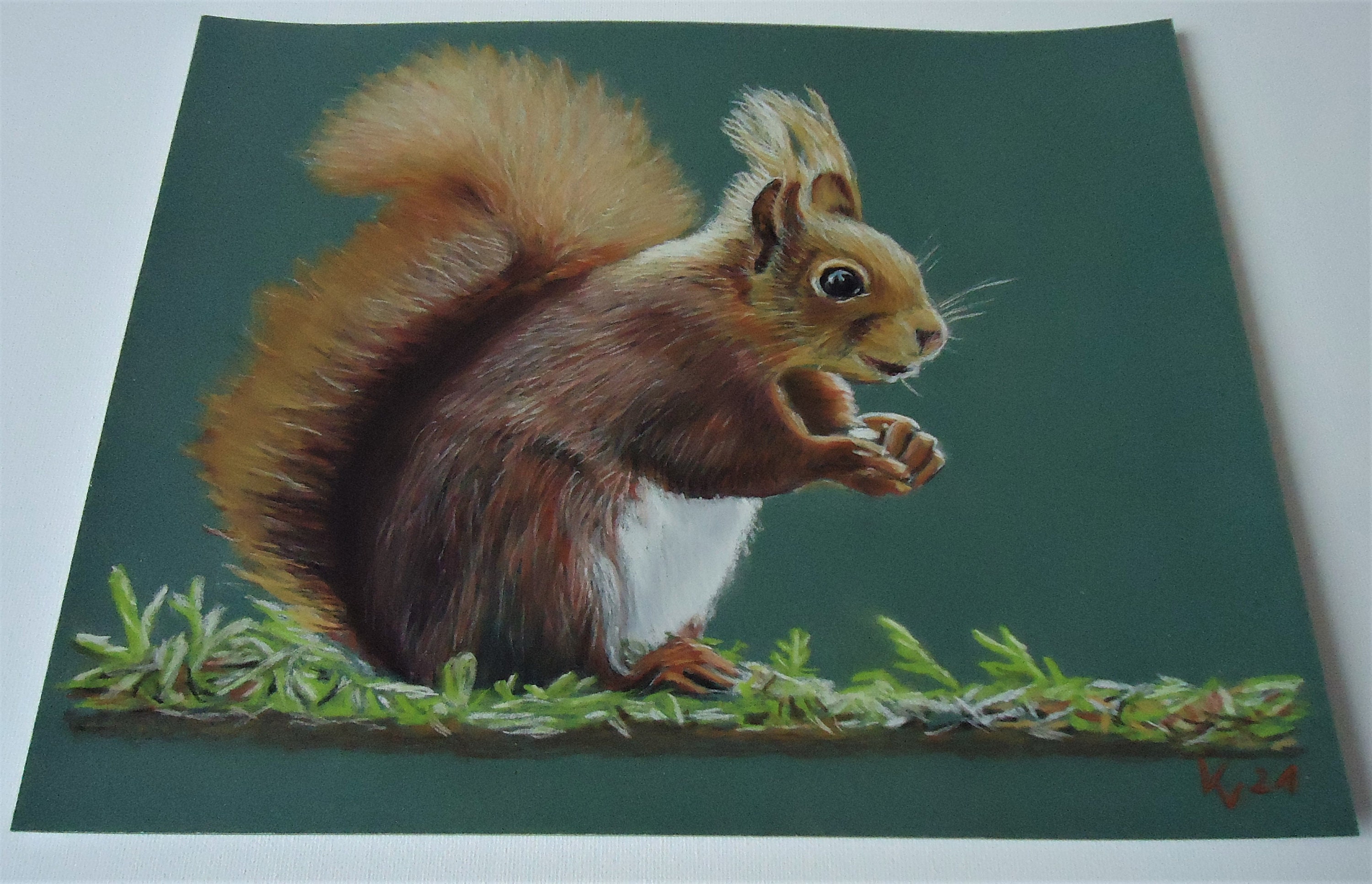 Pastel Chalk Picture: squirrel, Unique, Original, Size 24 X 30 Cm ...