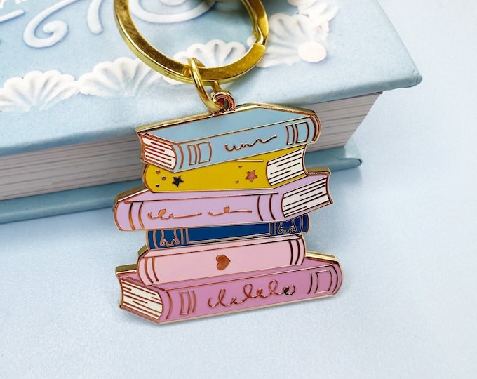 Bookish Keychain, Enamel Keychain Cute, Bookish Birthday Gifts for ...