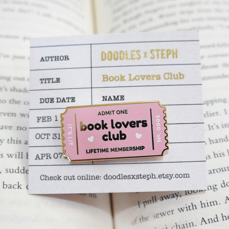 Book Enamel Pins - Etsy