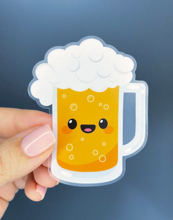 Beer Mug Clear Vinyl Sticker // Food Waterproof Cute | Etsy