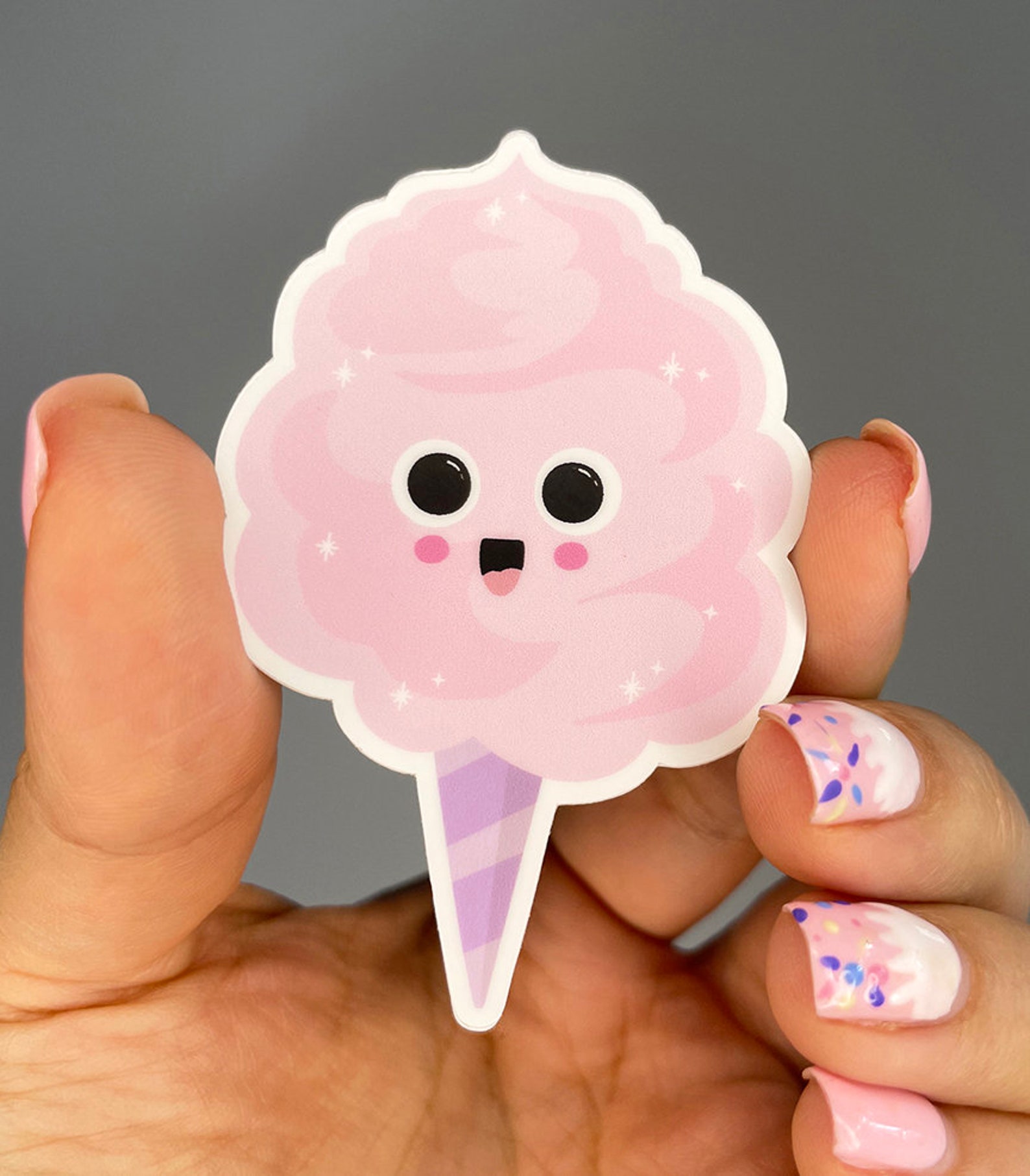 Cotton Candy Sticker // Food Waterproof Cute Stationery - Etsy
