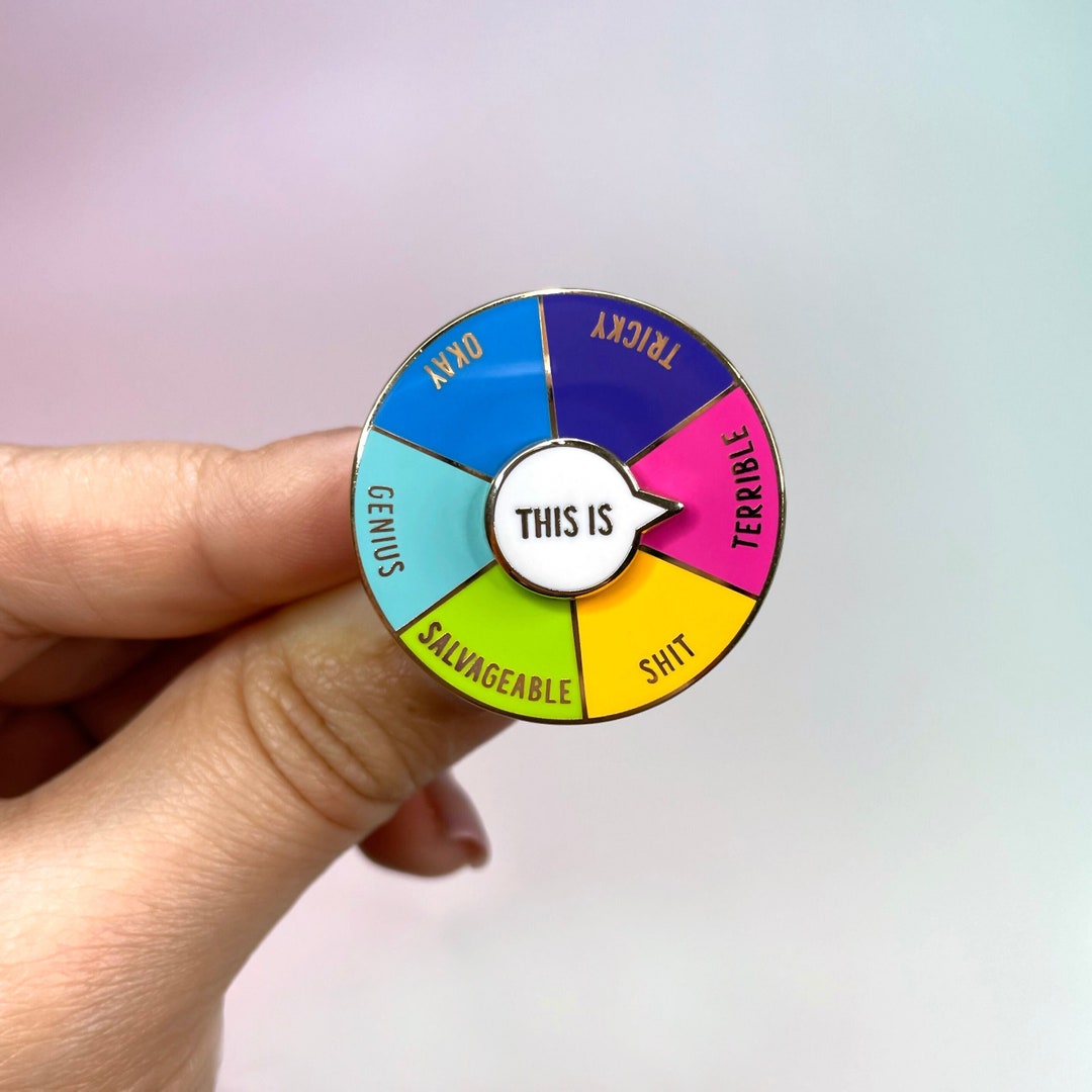 Creative Process Interactive Spinning Pin // Funny, Lapel, Gift ...