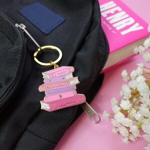 Book Lovers Gold Enamel Keychain - Etsy