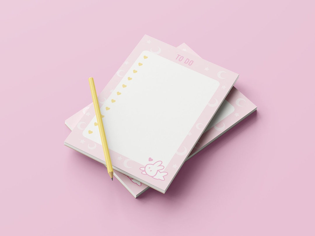 Moon Bunny Notepad // Memo Pad, Home Office, Stationery, Journal ...
