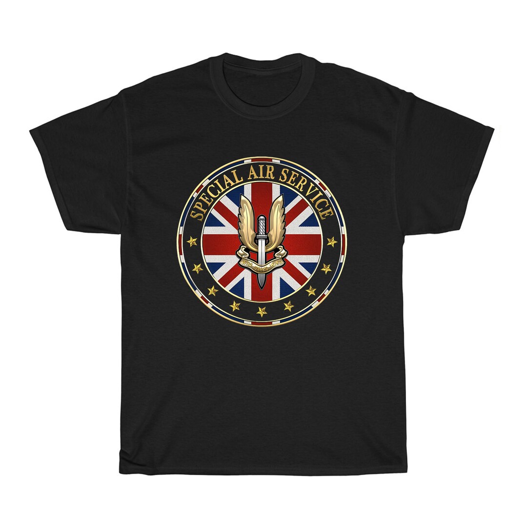UK SAS United Kingdom Special Air Service Force Men's Red Navy Black T ...
