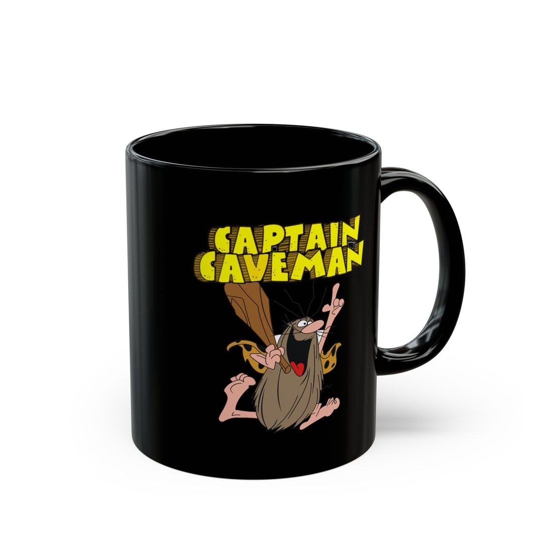 Funny Captain Caveman 11oz Black Mug - Etsy