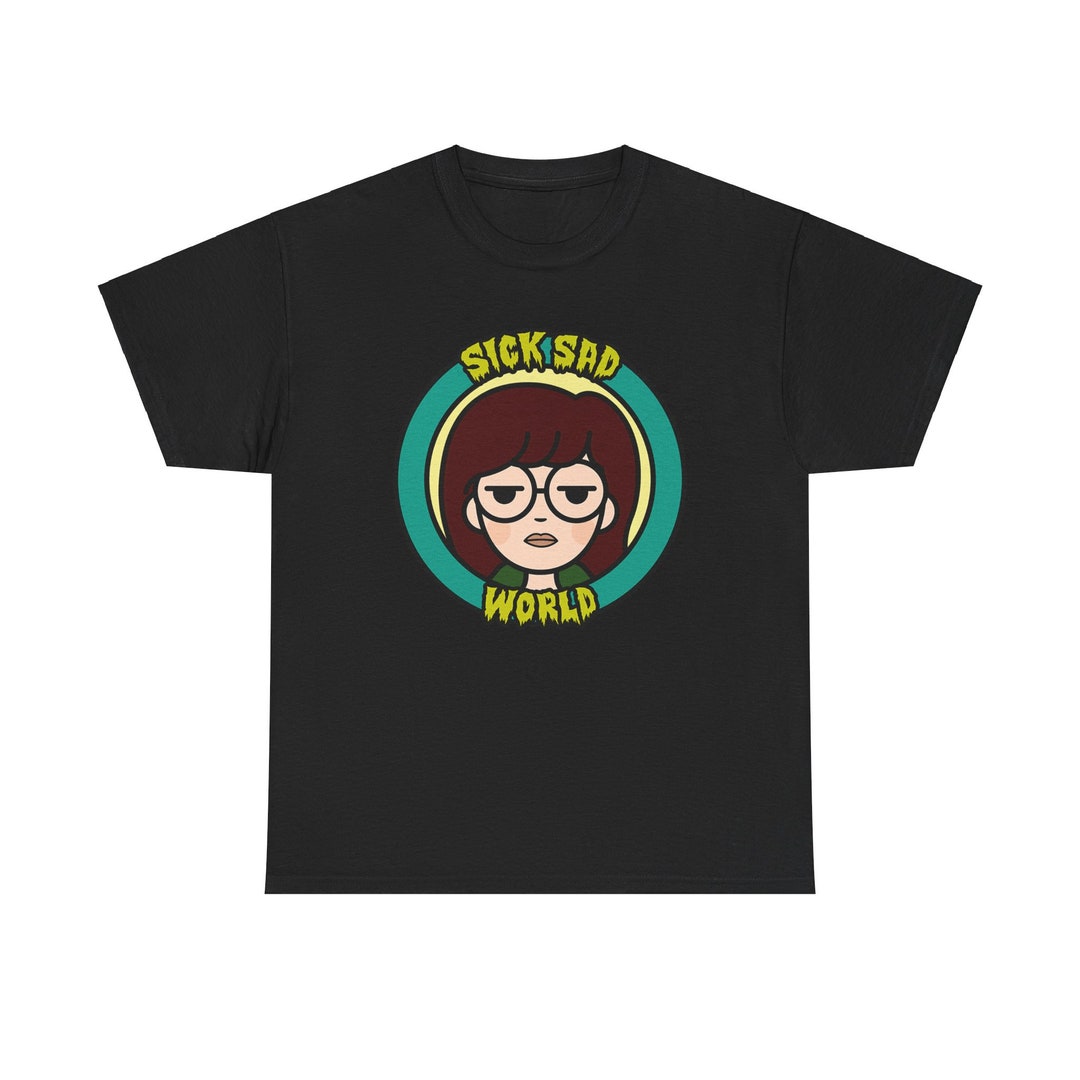 Daria Sick Sad World TV Show Logo Men's Black Navy Red Blue Grey White ...
