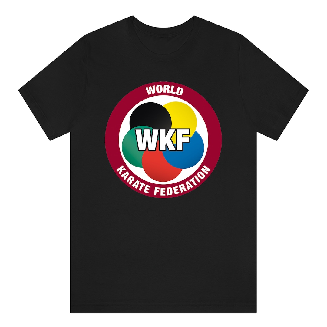 WKF World Karate Federation Logo Martial Arts Men's White Navy Black T ...