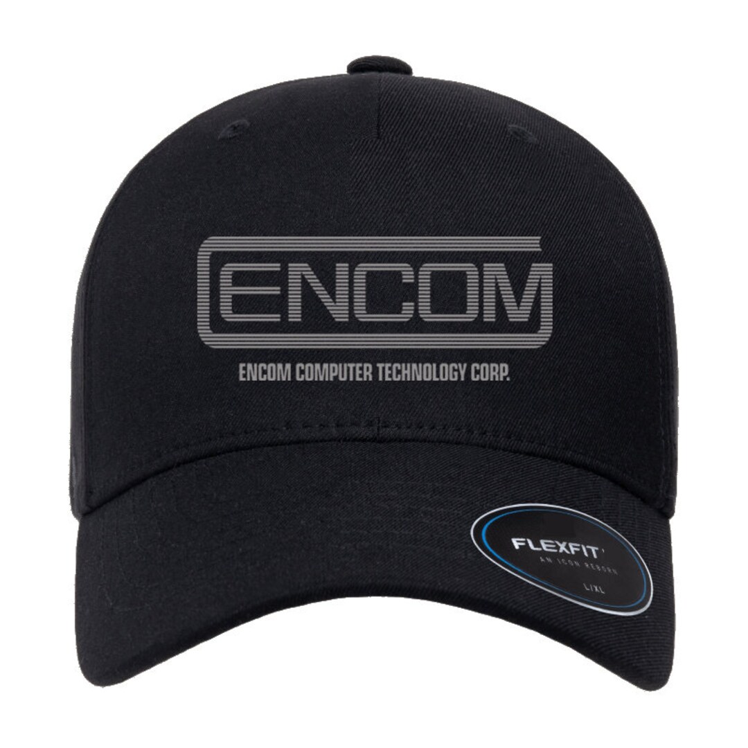 ENCOM Computer Technology TRON Logo Men's Black Baseball Cap Hat Adult ...