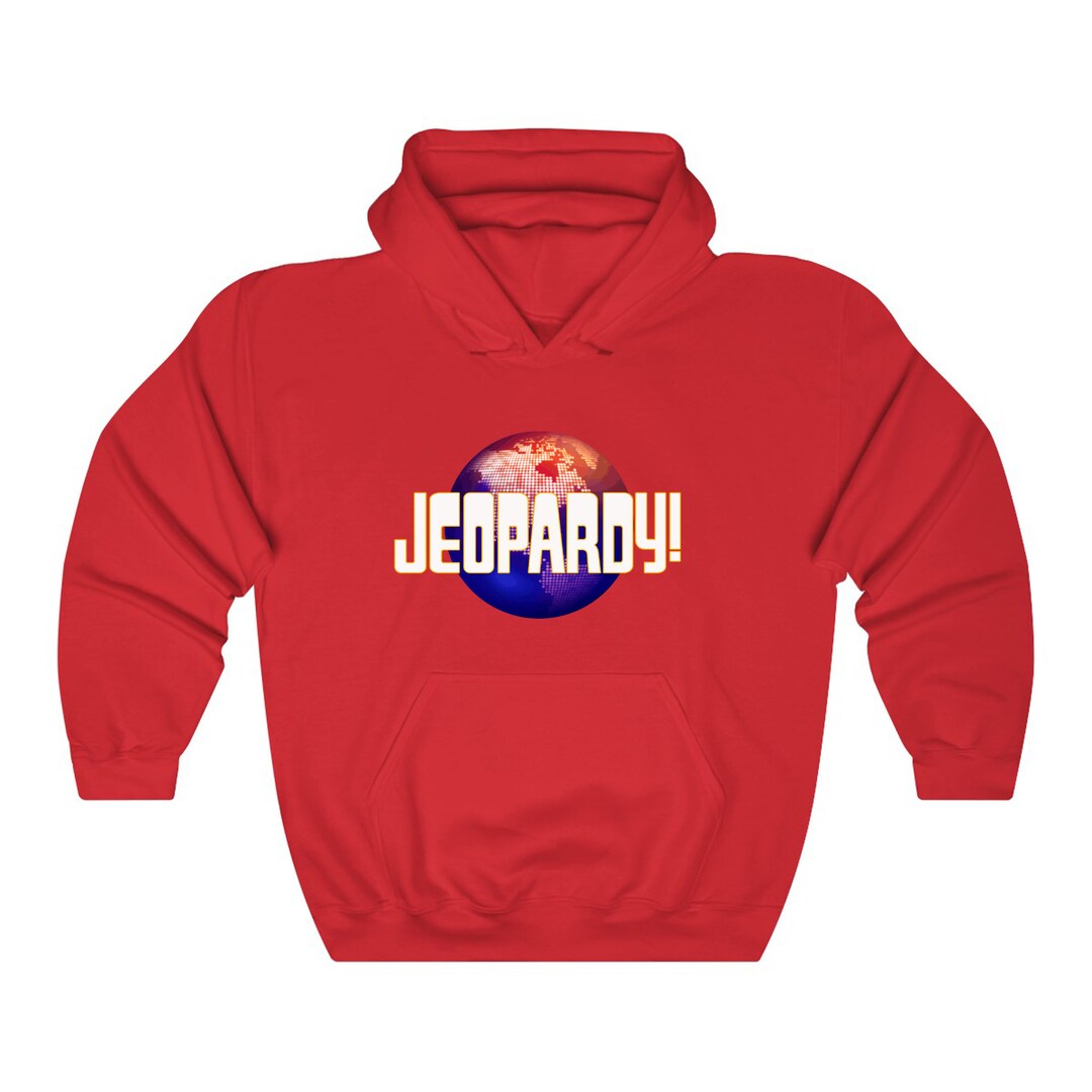 Jeopardy TV Game Show Logo Black Navy Red Hoodie Sweatshirt Size S to ...