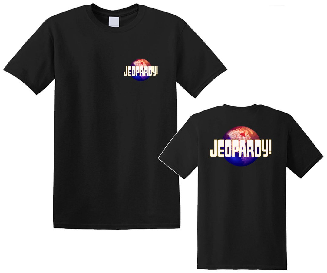 Jeopardy Game Show Logo Symbol Men's Navy Black Red T-shirt Size S to ...