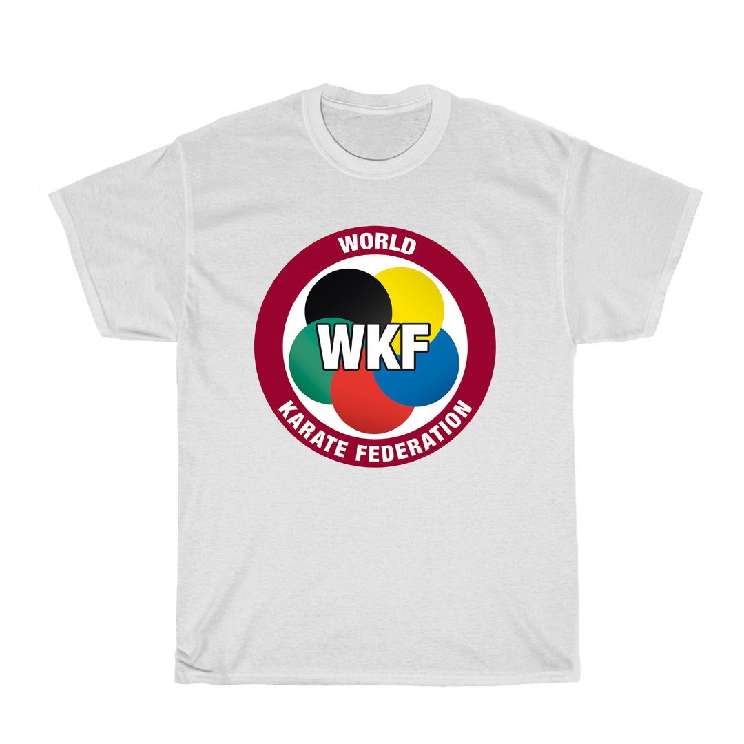 WKF World Karate Federation Logo Men's Gray Black White T-shirt Size S ...