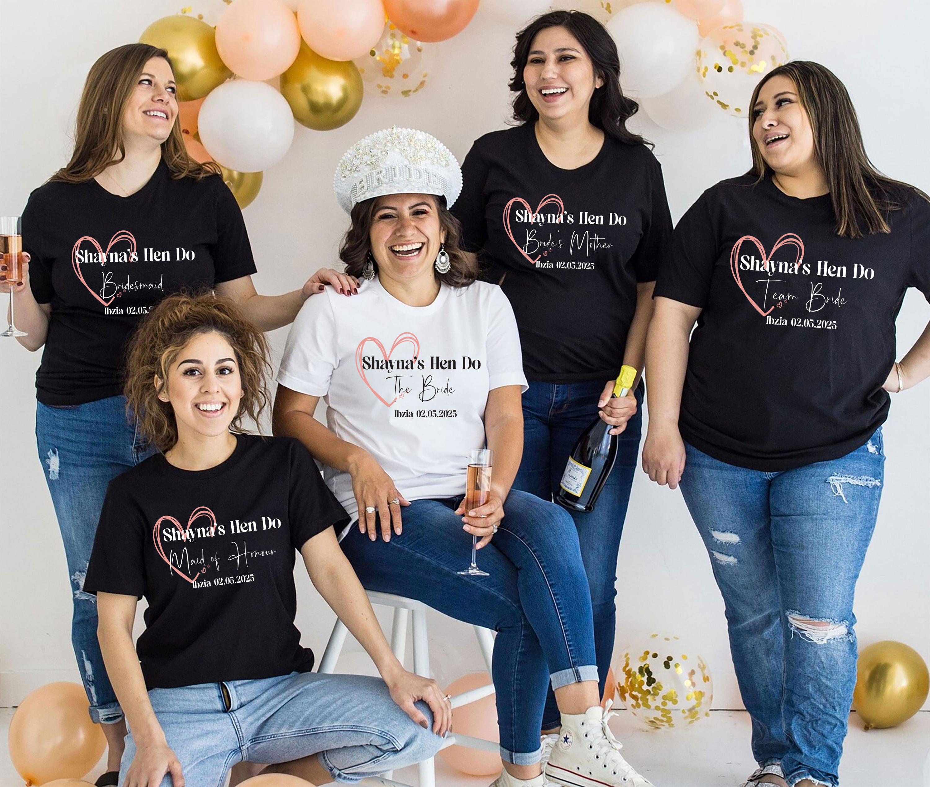 Personalised Hen Party T Shirts, Team Bride T Shirt, Hen Party Shirt ...