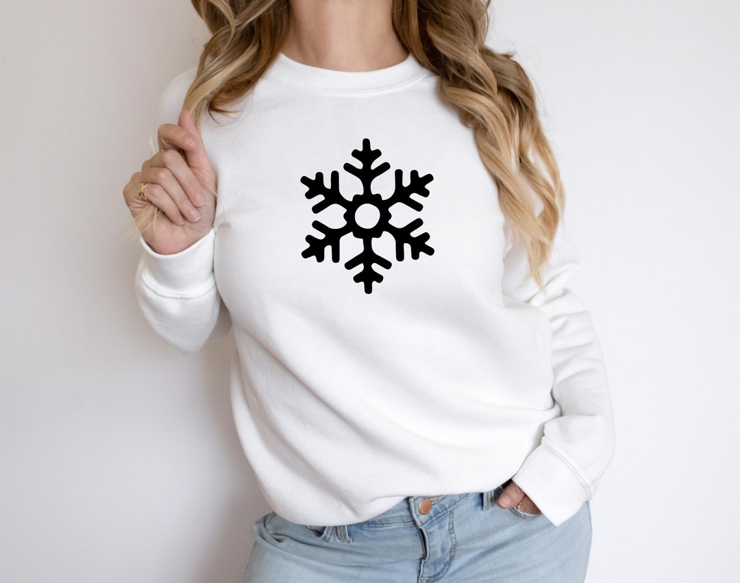 Merry Christmas Snow Flake Sweatshirt Reindeer Christmas Sweat Shirt ...